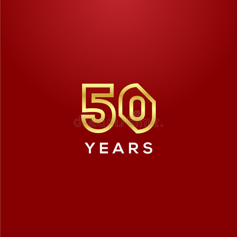 50 Years Anniversary Gold Number Vector Design Stock Vector ...