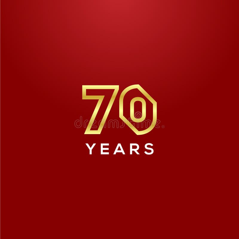 70 Years Anniversary Gold Number Vector Design Stock Vector ...