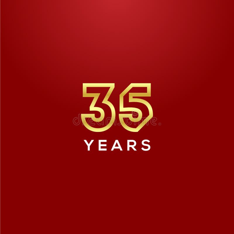 35 Years Anniversary Gold Number Vector Design Stock Vector ...