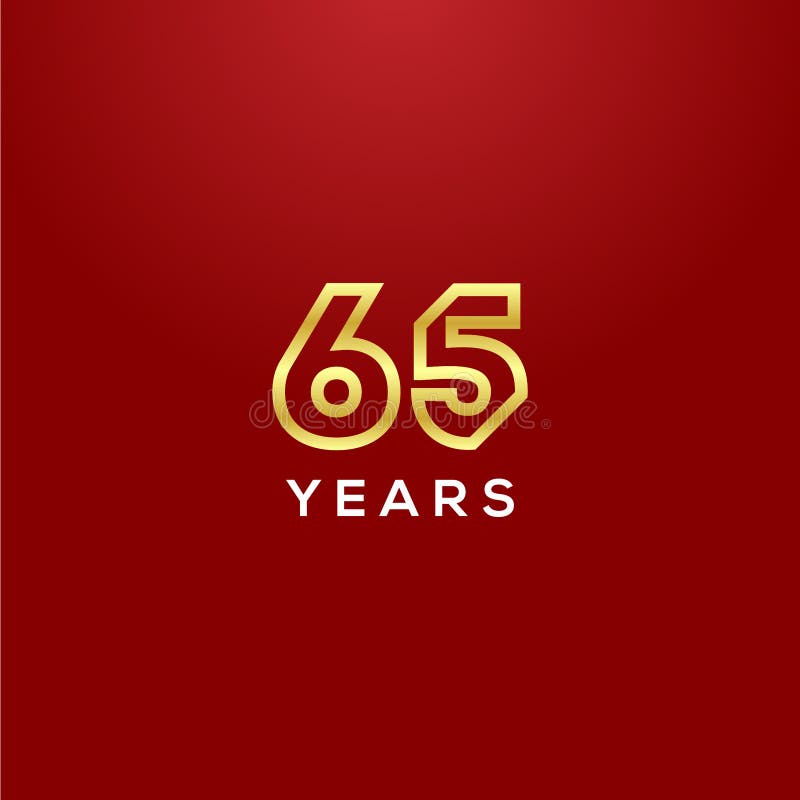 65 Years Anniversary Gold Number Vector Design Stock Vector ...