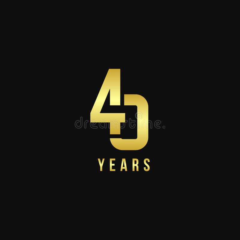 40 Years Anniversary Gold Number Vector Design Stock Vector ...