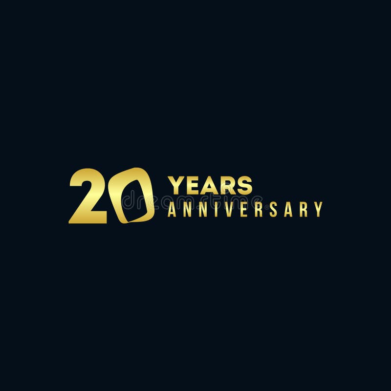 20 Years Anniversary Gold Number Vector Design Stock Vector ...