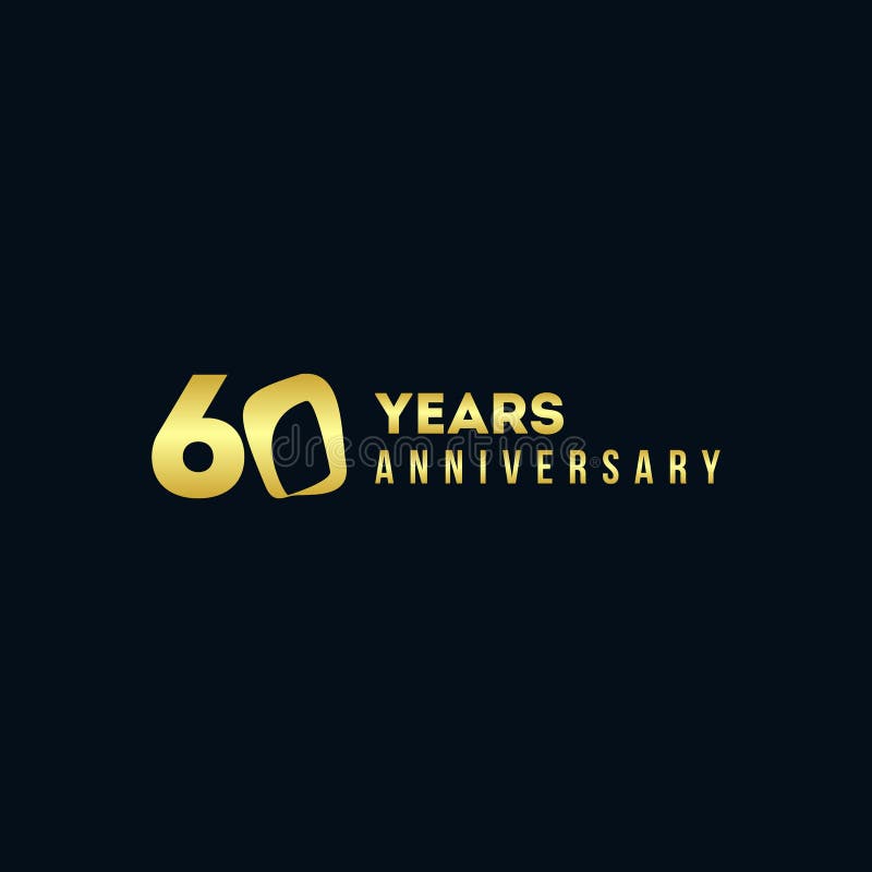 60 Years Anniversary Gold Number Vector Design Stock Vector ...