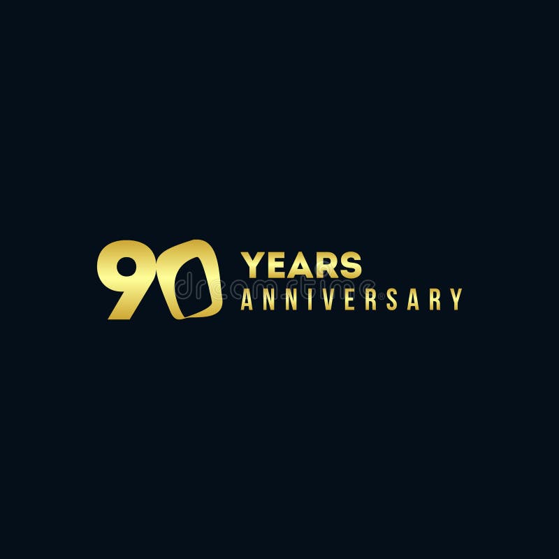 90 Years Anniversary Gold Number Vector Design Stock Vector ...