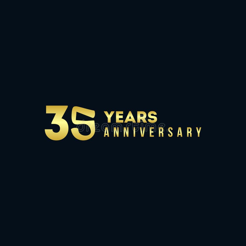 35 Years Anniversary Gold Number Vector Design Stock Vector ...