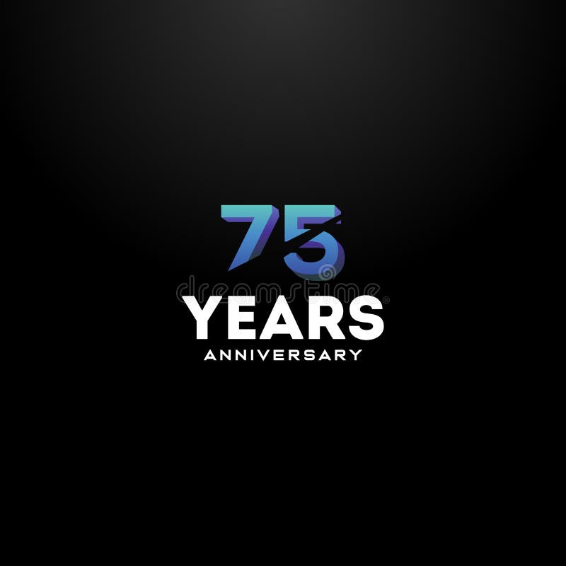 75 Years Anniversary Gradient Number Vector Design Stock Vector ...