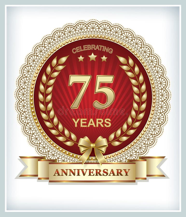 75 years anniversary stock vector. Illustration of love - 55347448