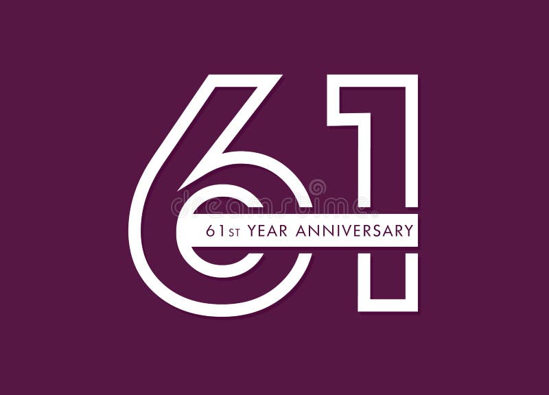 61 Years Anniversary Image Vector, 61st Anniversary Celebration ...