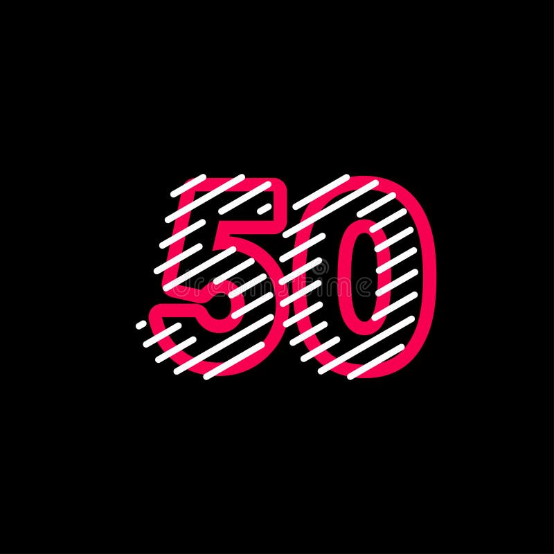 50 Years Anniversary Line Design Logo Vector Template Illustration ...