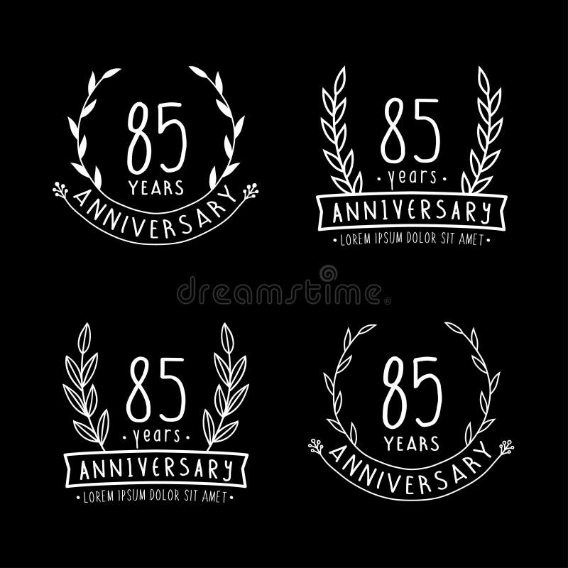 85 Years Anniversary Logo Collection. 85th Years Anniversary ...
