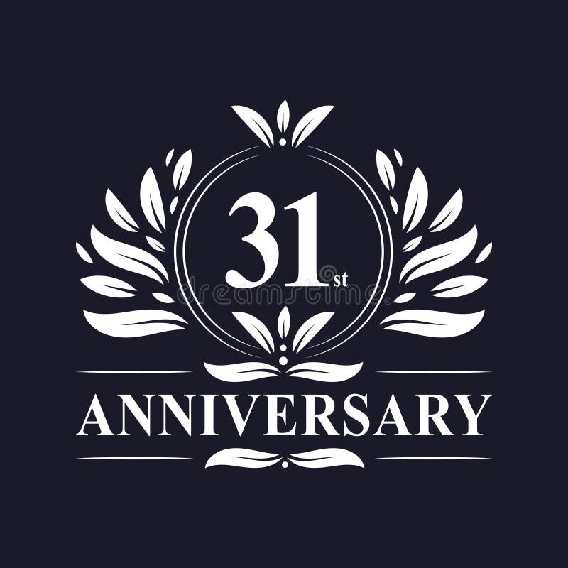 31st Anniversary Celebration, Luxurious 31 Years Anniversary Logo ...