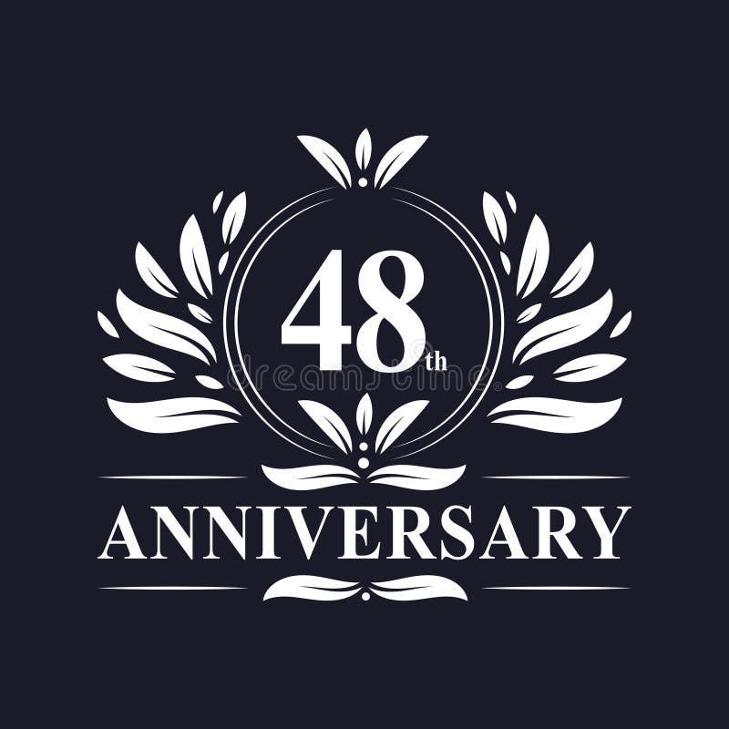 48 Years Anniversary Logo, Luxurious 48th Anniversary Design ...