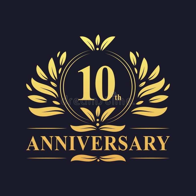 10 Years Anniversary Logo, Luxurious 10th Anniversary Design ...