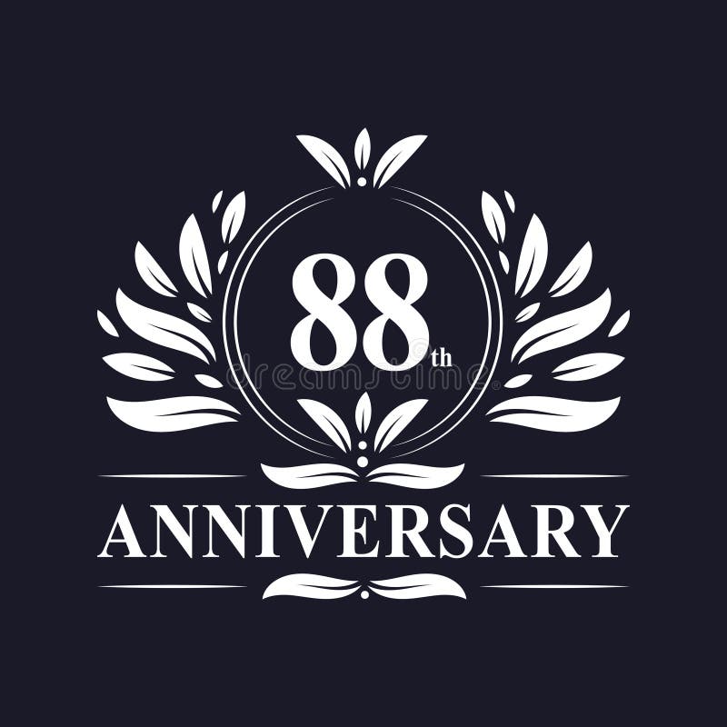 88 Years Anniversary Logo, Luxurious 88th Anniversary Design ...