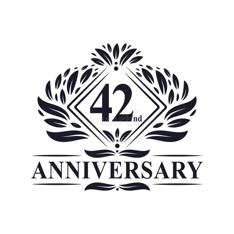 42nd Anniversary Celebration, Luxurious 42 Years Anniversary Logo ...