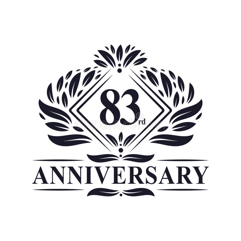 83rd Anniversary Design, Luxurious Golden Color 83 Years Anniversary ...