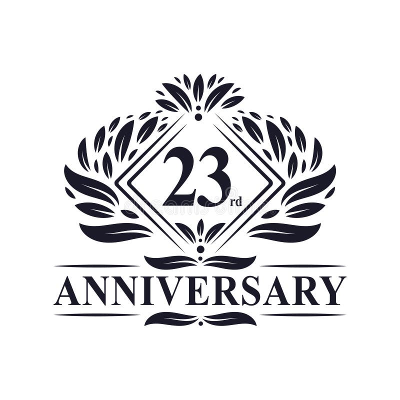 23 Years Anniversary Logo, Luxury Floral 23rd Anniversary Logo Stock ...