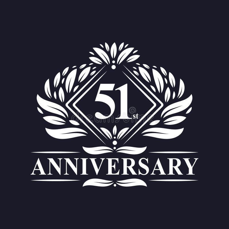 Luxury 51st Birthday Logo, 51 Years Celebration Stock Vector ...