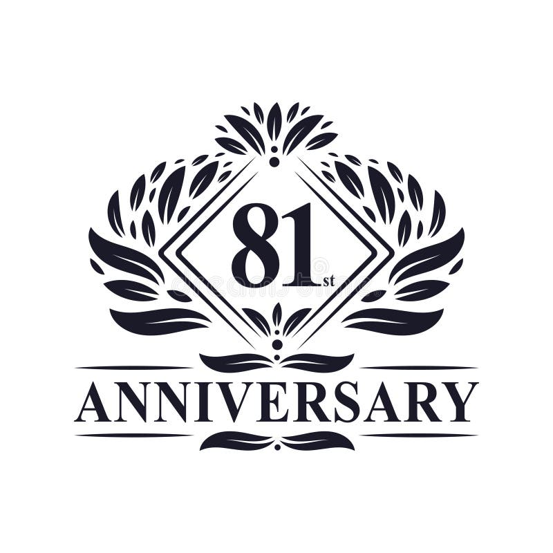 Luxury 81st Birthday Logo 81 Years Celebration Stock Vector