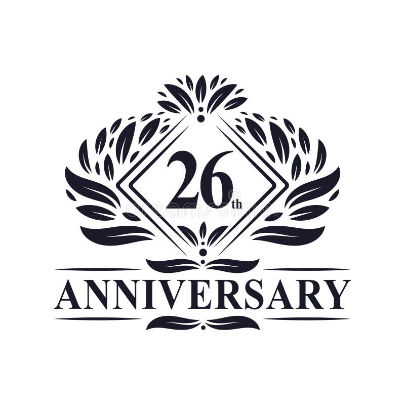 26 Years Anniversary Logo, Luxury Floral 26th Anniversary Logo Stock ...