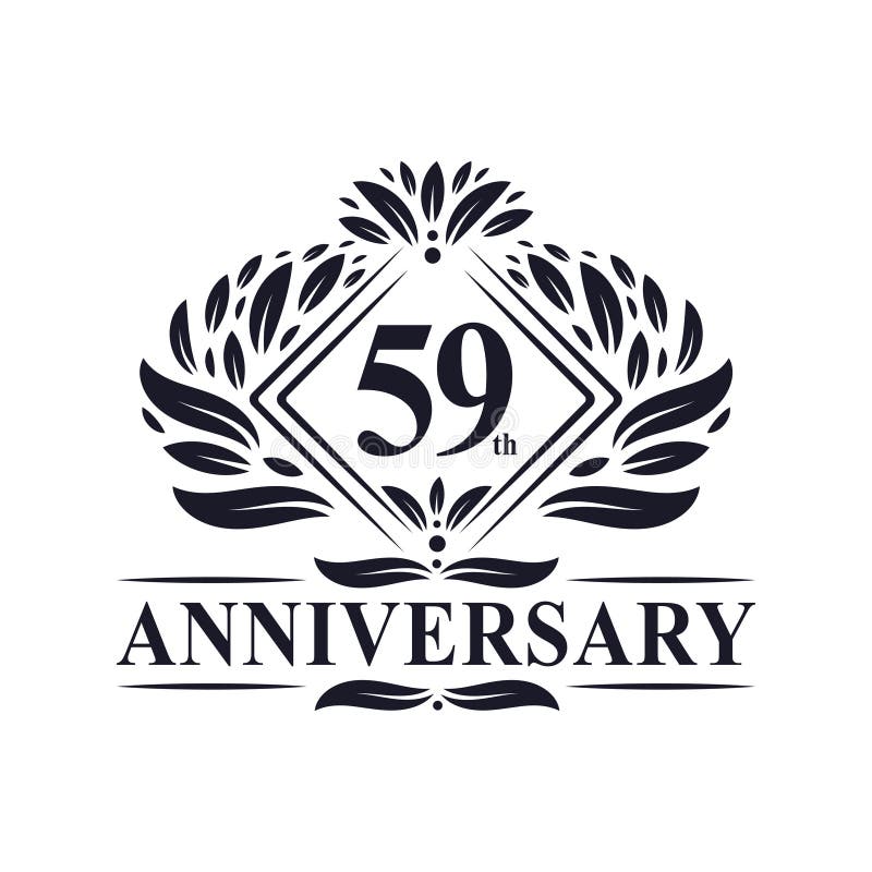 59 Years Anniversary Logo, Luxury Floral 59th Anniversary Logo Stock ...