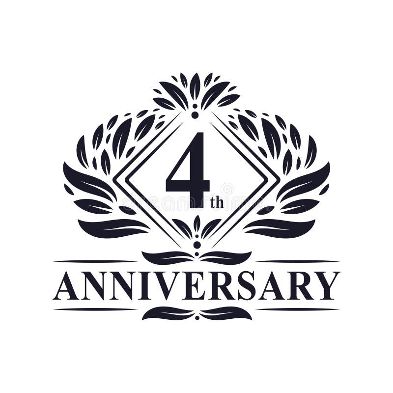 4th Anniversary Celebration Luxury Logo Stock Illustrations – 240 4th ...