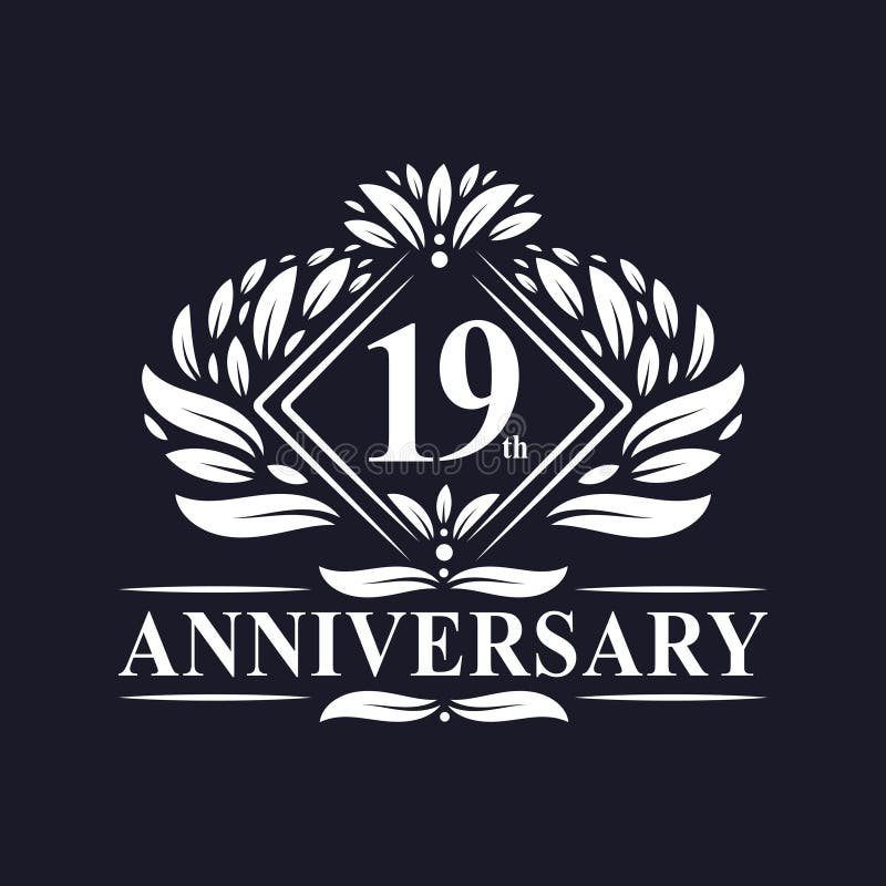 Luxury 19th Birthday Logo, 19 Years Celebration Stock Vector ...