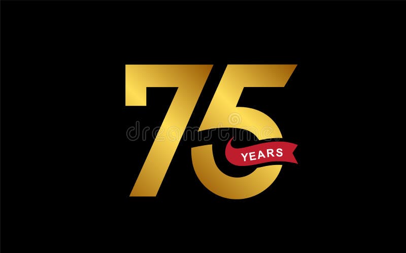 75 Years Anniversary Logo Vector Design Template Stock Vector ...