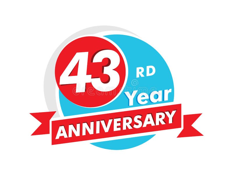43 Years Anniversary Logotype. Celebration 43rd Anniversary Celebration ...
