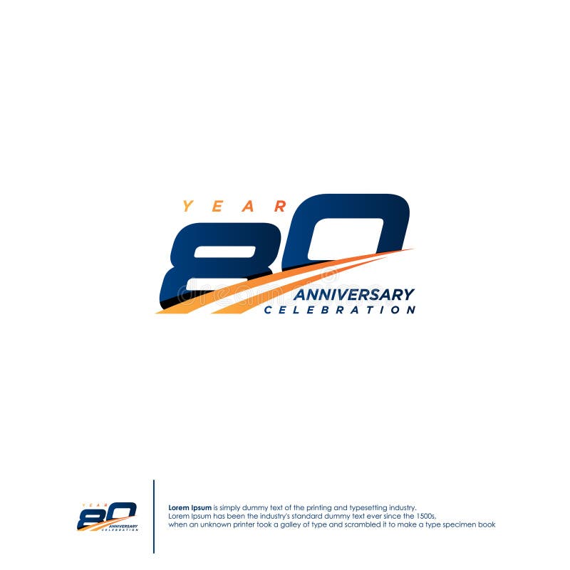 80 Years Anniversary Logotype Design Flat Style Design Template Stock ...