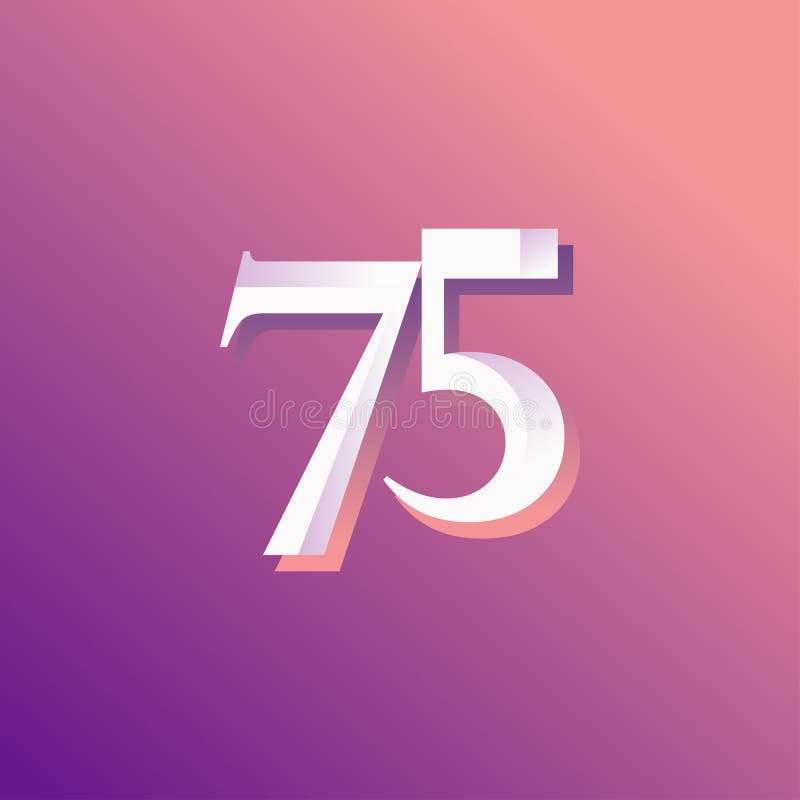 75 Years Anniversary Rainbow Number Vector Template Design Illustration ...