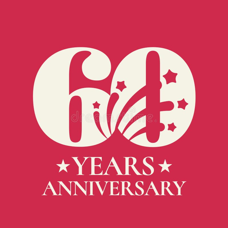 60 Years Anniversary Vector Icon, Logo. Design Element with Graphic ...