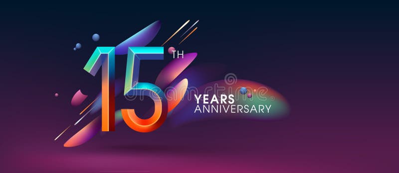 15 Years Anniversary Vector Icon, Logo. Design Element with Modern ...