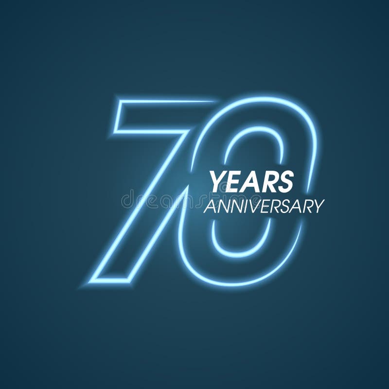 70 Years Anniversary Vector Icon, Logo. Graphic Design Element with ...