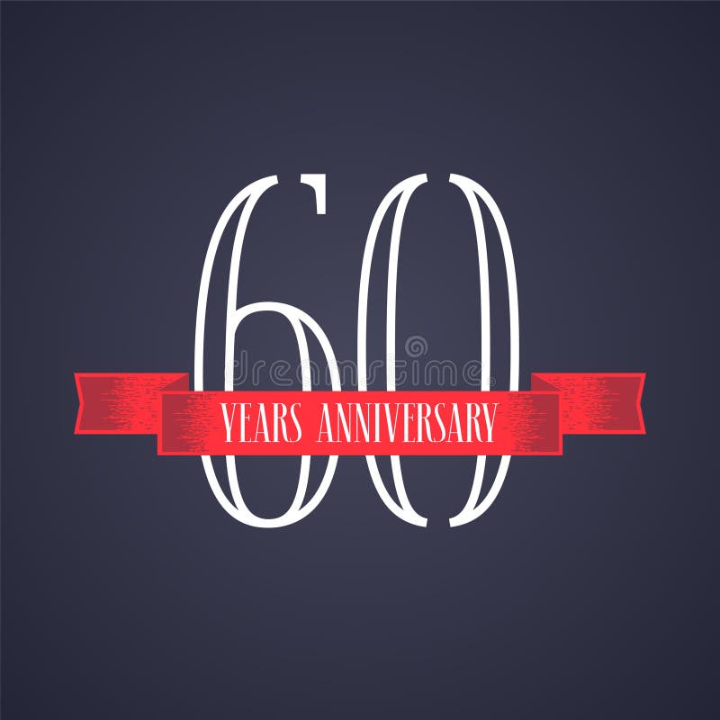 60 Years Anniversary Vector Icon, Logo Stock Vector - Illustration of ...