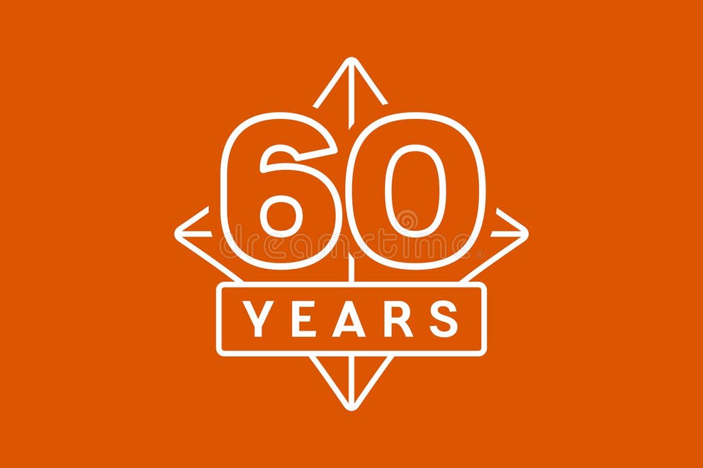 60 Years Anniversary Vector Logo, Icon. Graphic Element for 60th ...