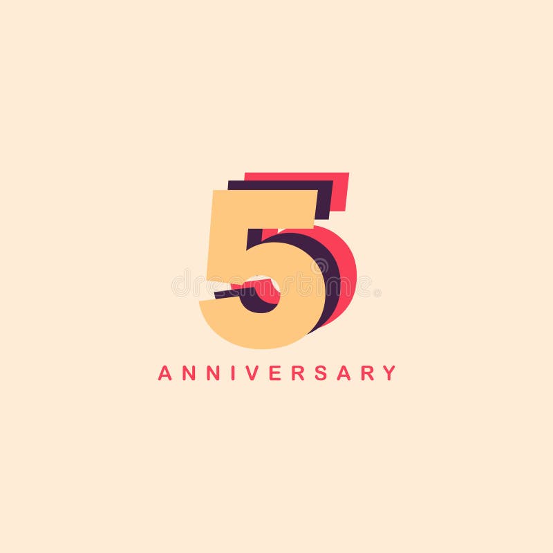5 Years Anniversary Vector Template Design Illustration Stock Vector ...