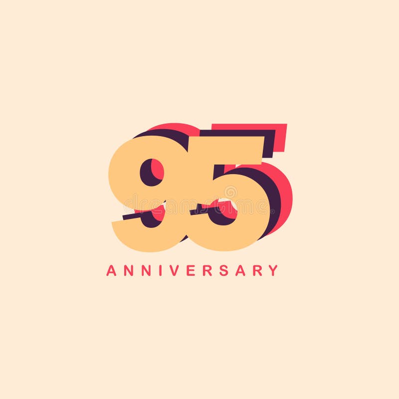 95 Years Celebrating Anniversary Design Template. 95th Logo. Vector And ...