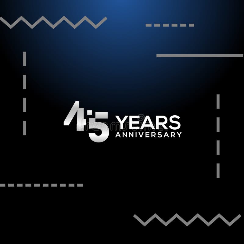 45 Years Anniversary White Number Vector Design Stock Vector ...