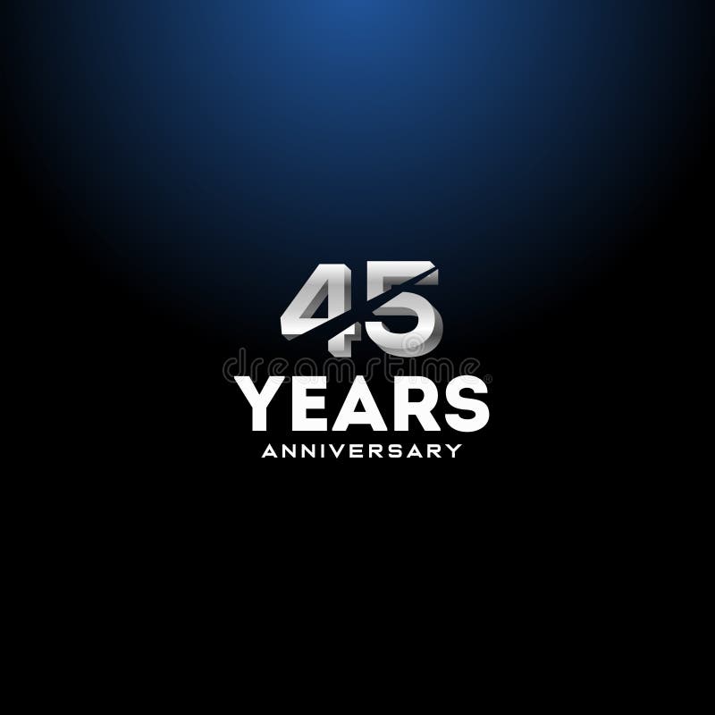 45 Years Anniversary White Number Vector Design Stock Vector ...