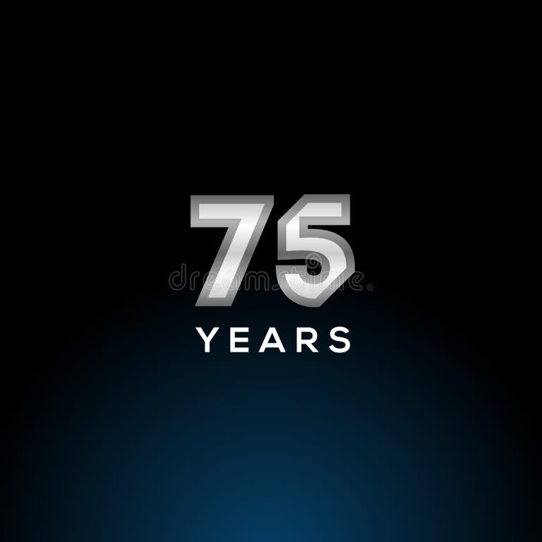 75 Years Anniversary White Number Vector Design Stock Vector ...