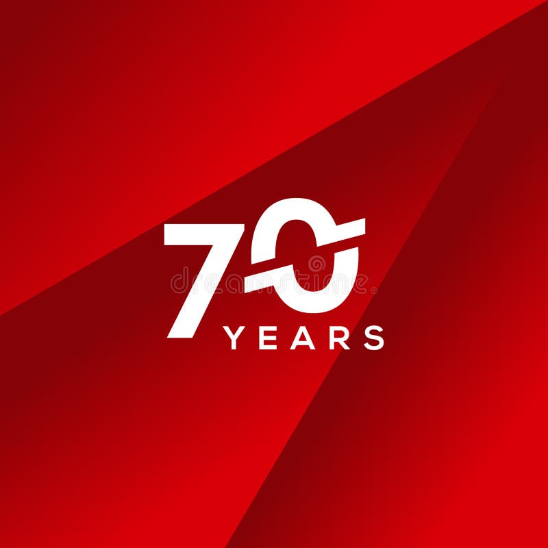70 Years Anniversary White Red Elegant Design Stock Vector ...