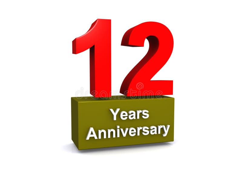 12 Years Anniversary on White Stock Illustration - Illustration of ...