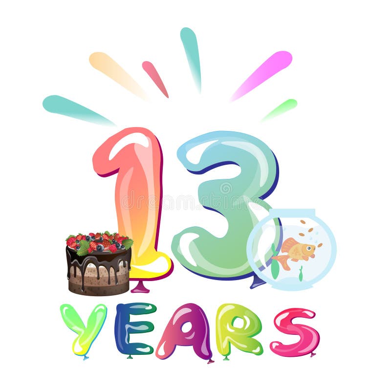 Happy 13th birthday stock vector. Illustration of festive - 162061363
