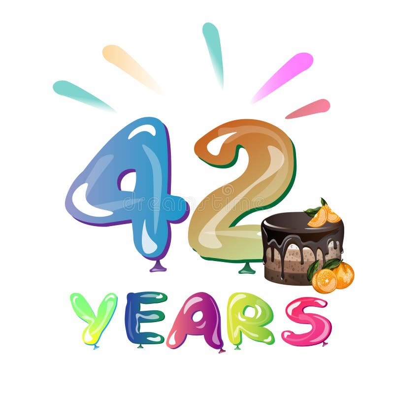 42nd Birthday Celebration With Gold Balloons And Colorful Confetti ...