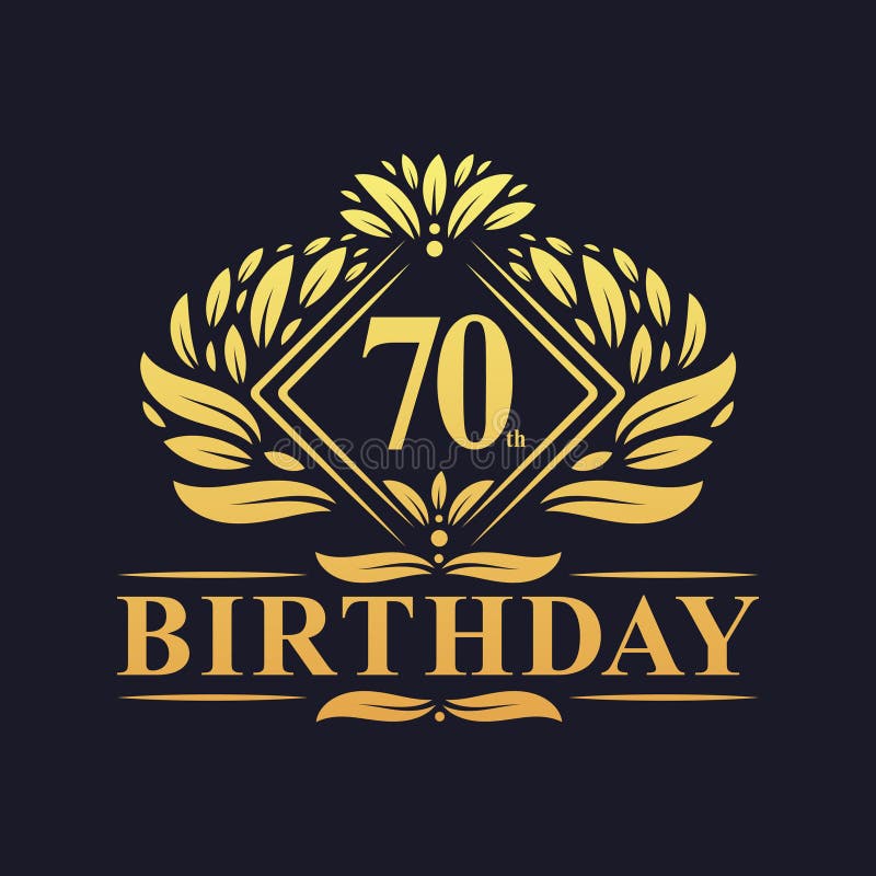 70 Years Birthday Logo, Luxury Golden 70th Birthday Celebration Stock ...