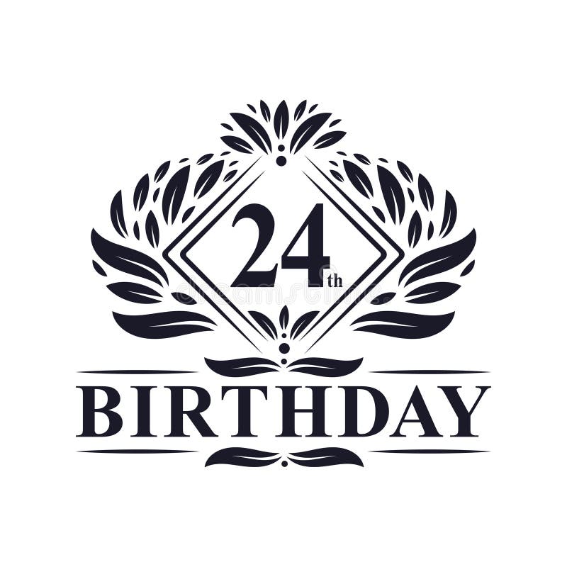 Luxury 24th Birthday Logo, 24 Years Celebration Stock Vector ...
