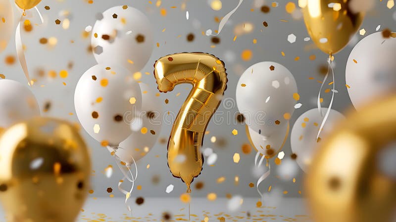 7 Years Birthday Party Balloons Design Stock Illustration ...