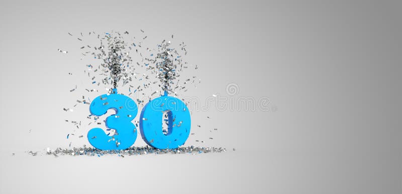 30th Anniversary Coloured Letters 3D Rendering Stock Illustration ...