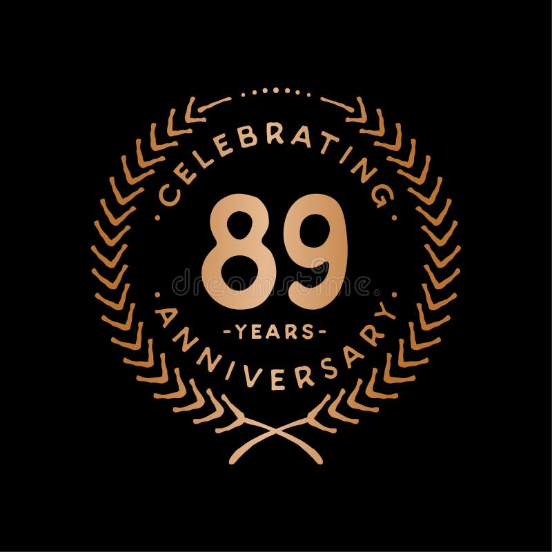 Celebrating 89th Years Birthday Vector Illustration. Eighty-nine ...